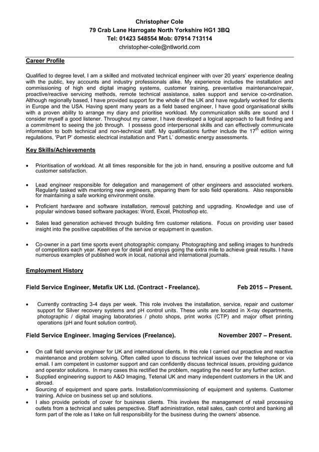 Chris-Cole-CV4-2016 | PDF | Business | Business and Finance
