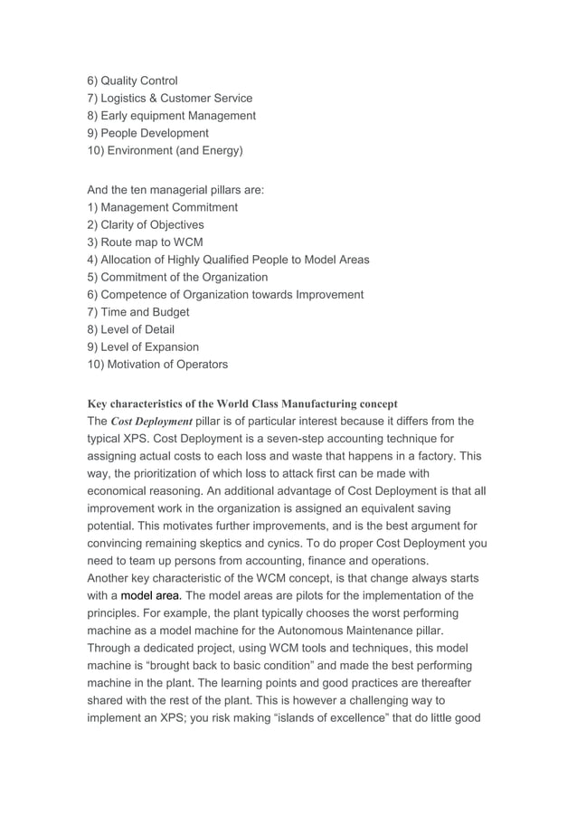 WORLD CLASS MANUFACTURING | PDF