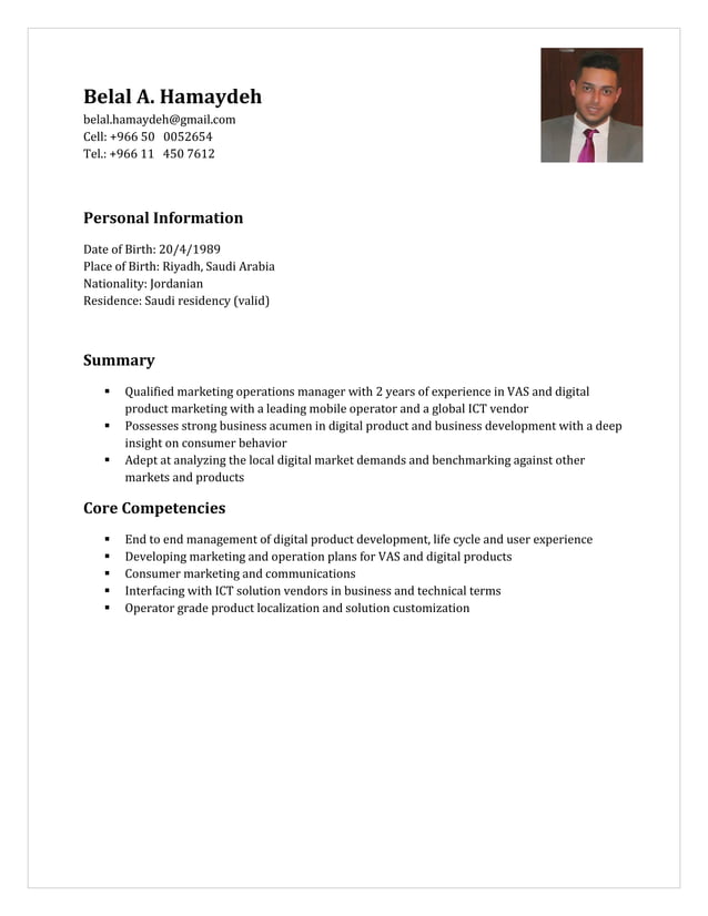 Belal A Hamaydeh CV | PDF