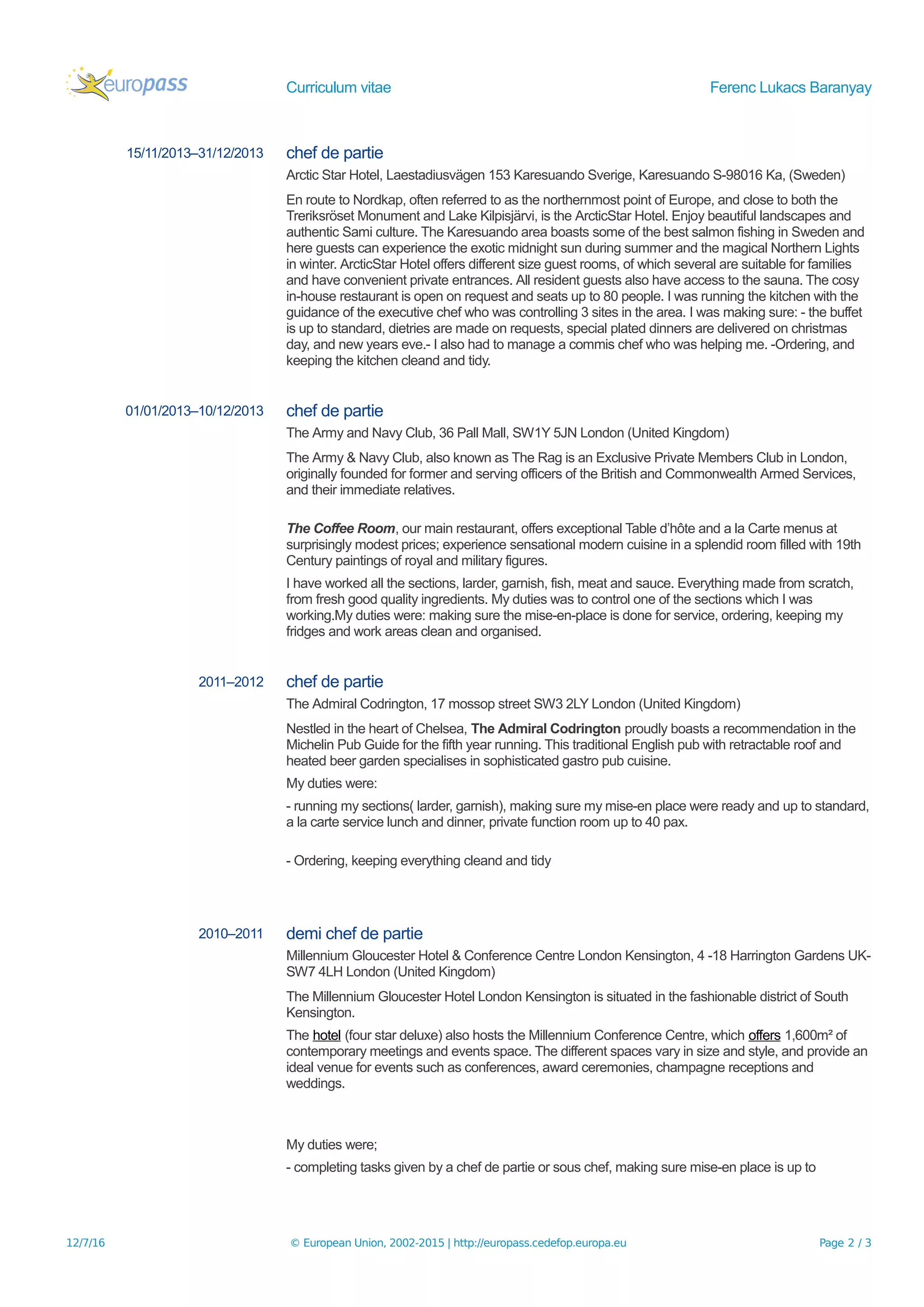 CV-2016-Ferenc Baranyay | PDF