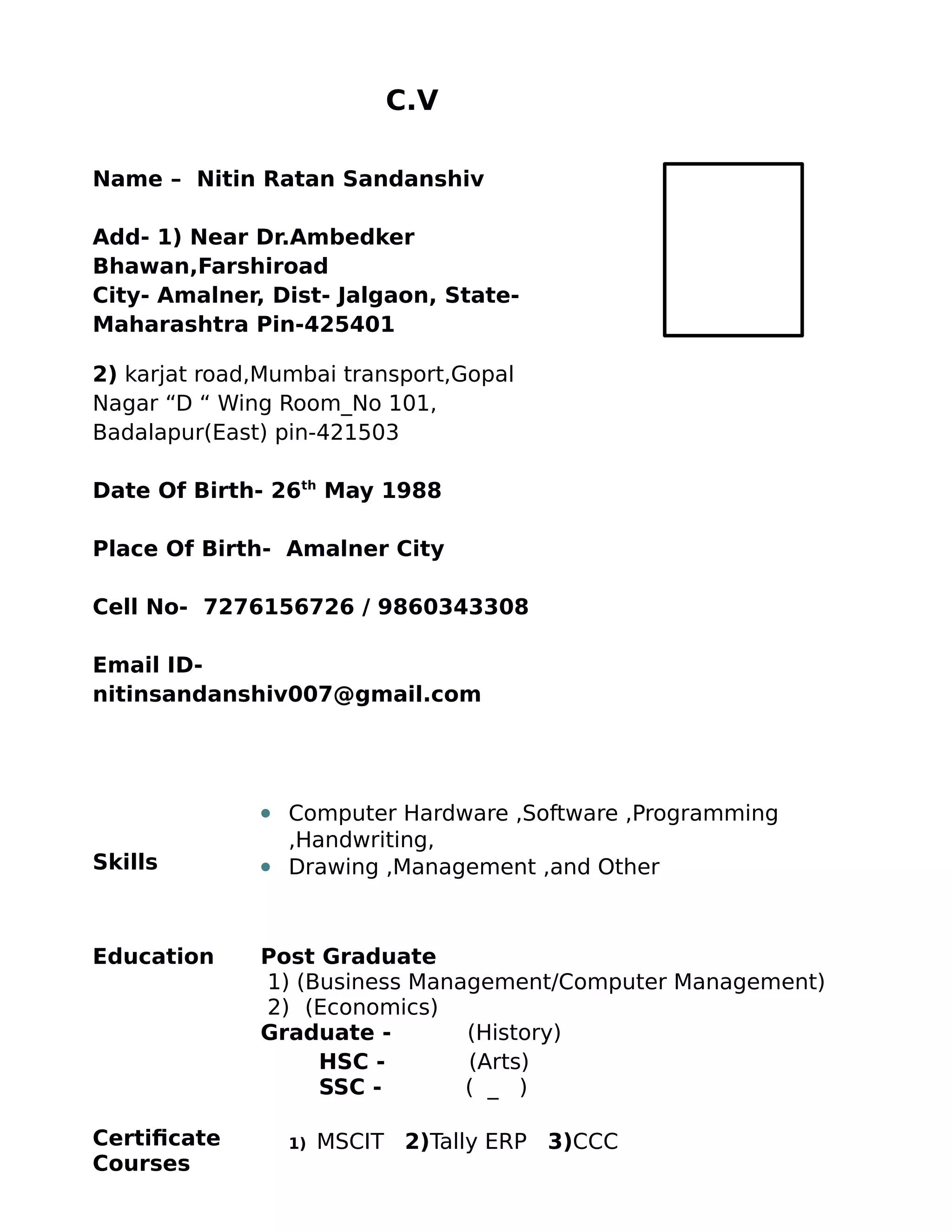 nitin CV1 | PDF