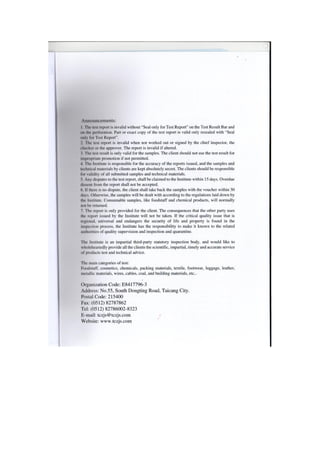 Aluminum test report | PDF