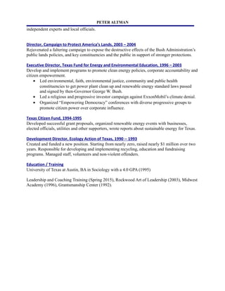 Peter Altman resume | PDF