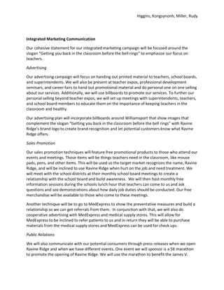 Ravine Ridge Marketing Plan | PDF