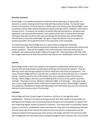 Ravine Ridge Marketing Plan | PDF