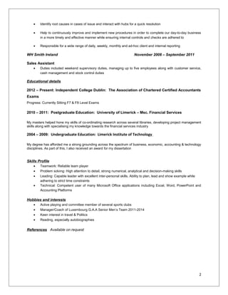 Bernard McCarthy Curriculum Vitae | PDF