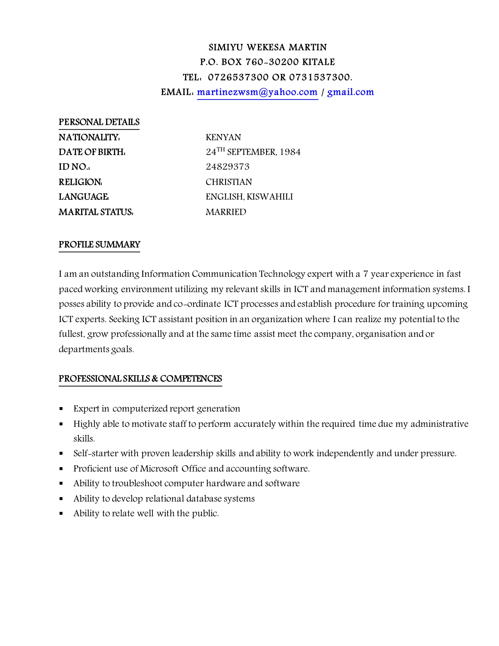 MY CV | DOCX | IT and Internet Support | Internet