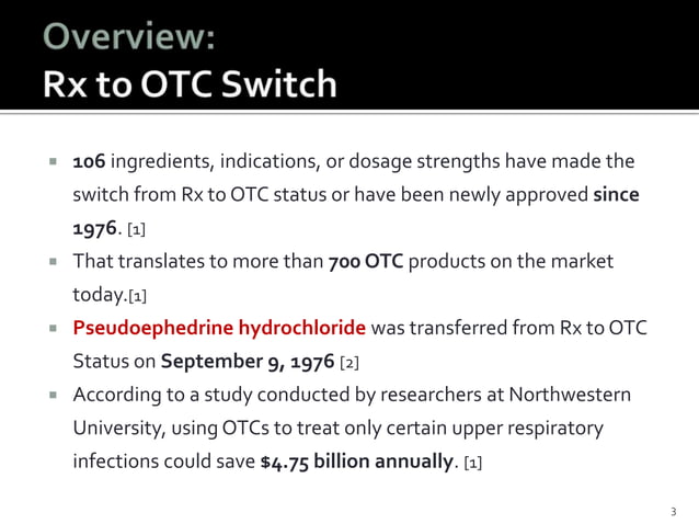 PHA 654 Presentation -Rx to OTC Switch, Behind the Counter Drugs ...