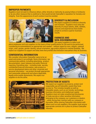 Caterpillar Supplier Code of Conduct - 2016 - C10756688 | PDF