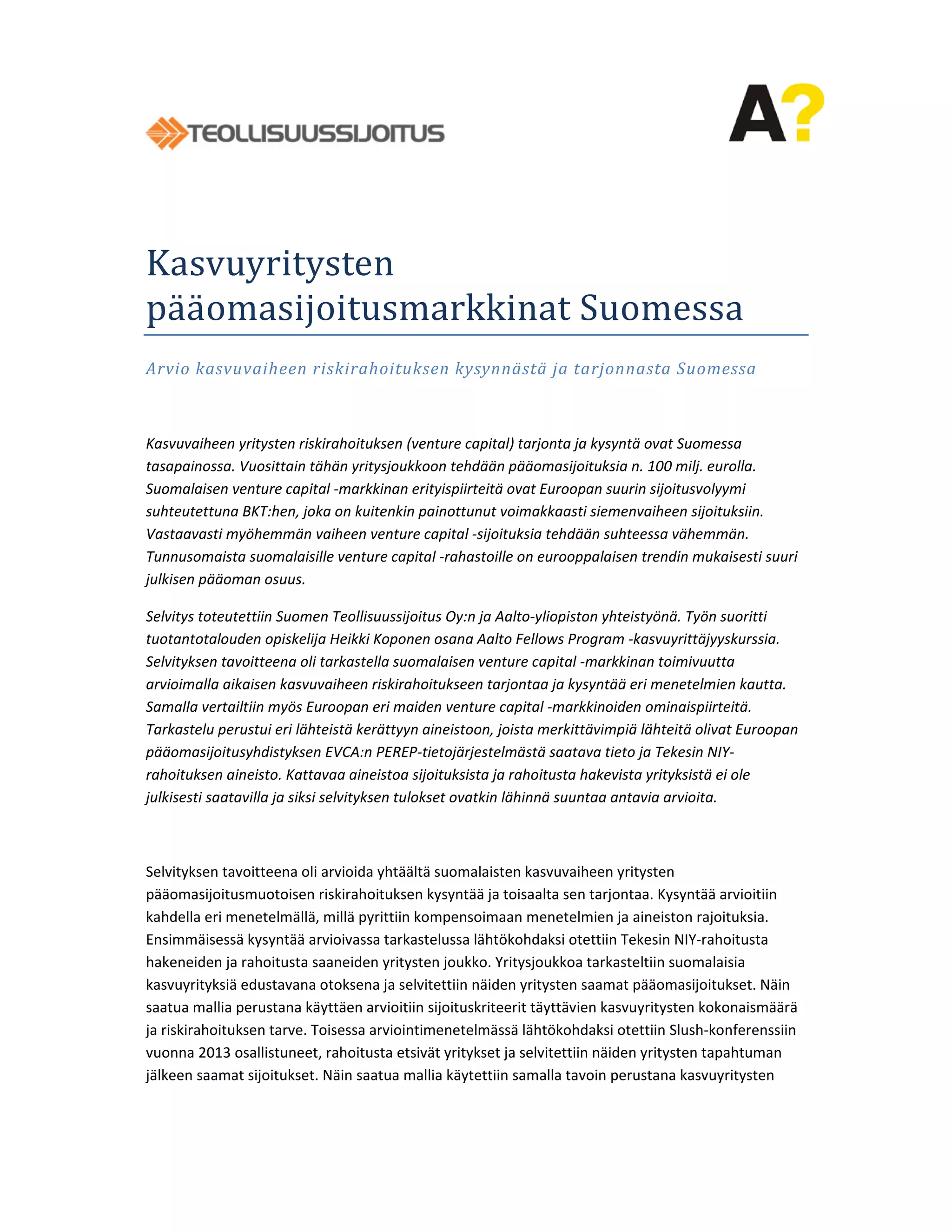 Selvitys | PDF