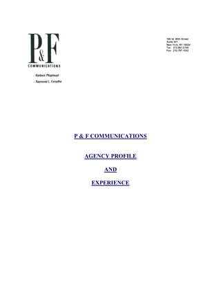 UPDATED SEPT 2007 9-10-07 agency profile | PDF