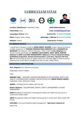 Abdul Raheem Updated cv | DOC