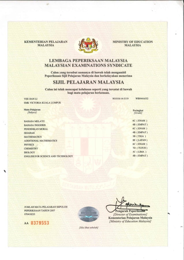 SPM Cert SPM Cert