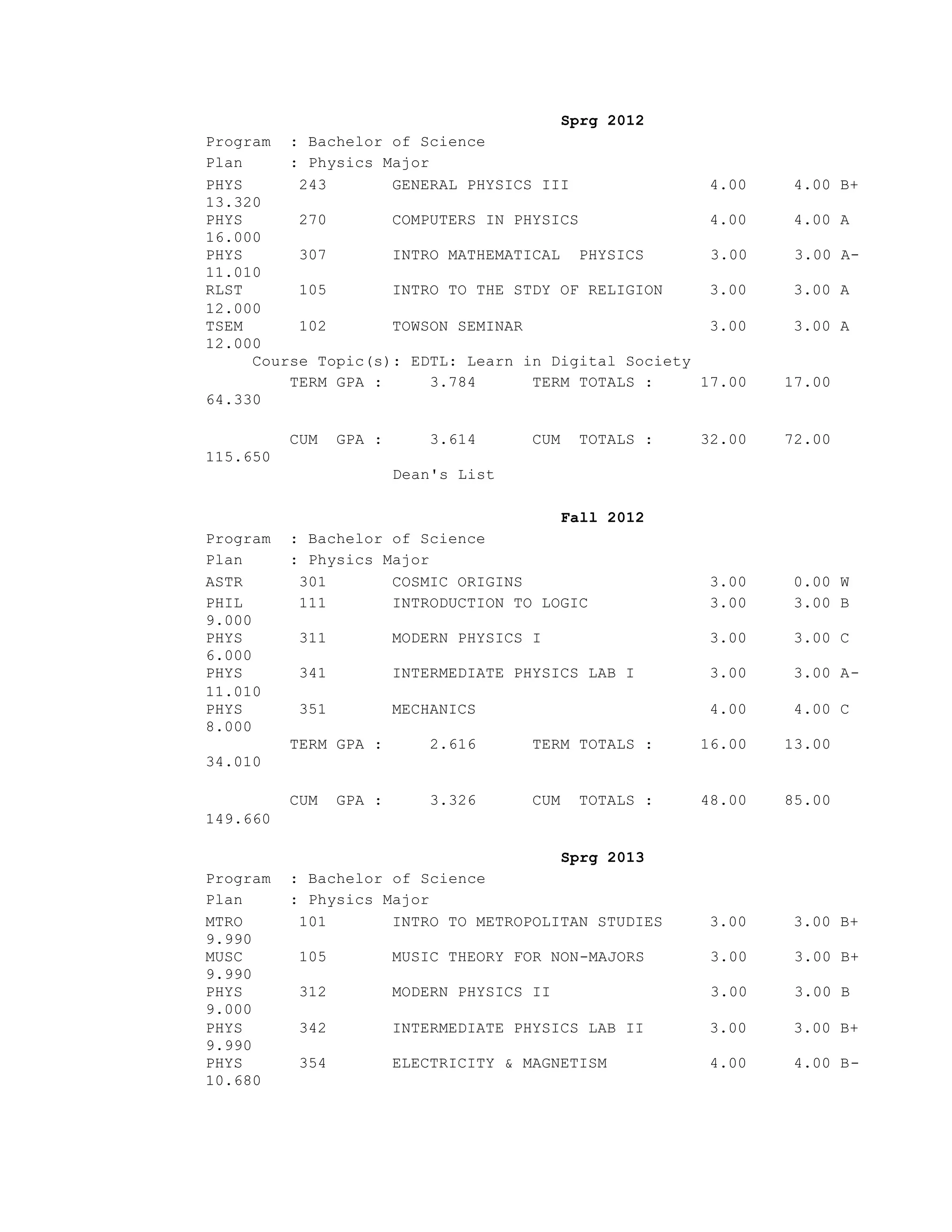 Unofficial Transcript | DOCX
