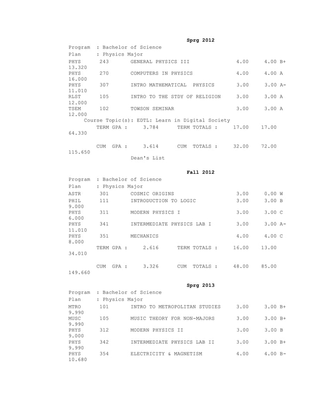 Unofficial Transcript | DOCX