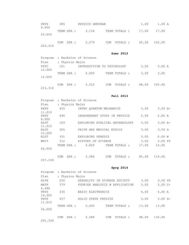 Unofficial Transcript | DOCX