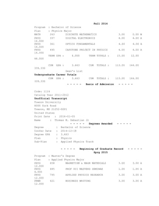 Unofficial Transcript | DOCX