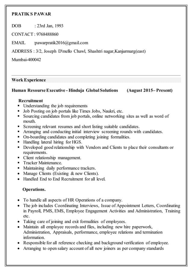 Pratik Pawar Resume | DOCX
