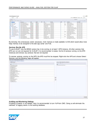 Performance and Sizing Guide - Analysis, edition for OLAP v0.2 | DOCX