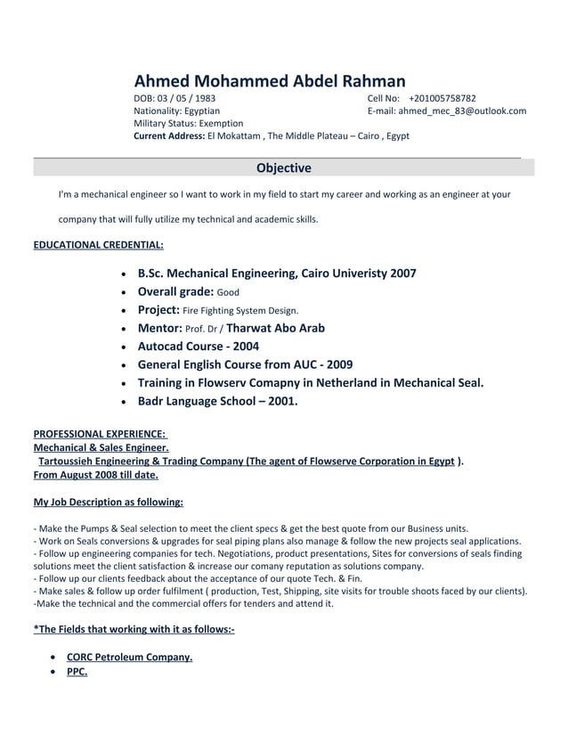 Ahmed Mohamed Updated CV | DOC