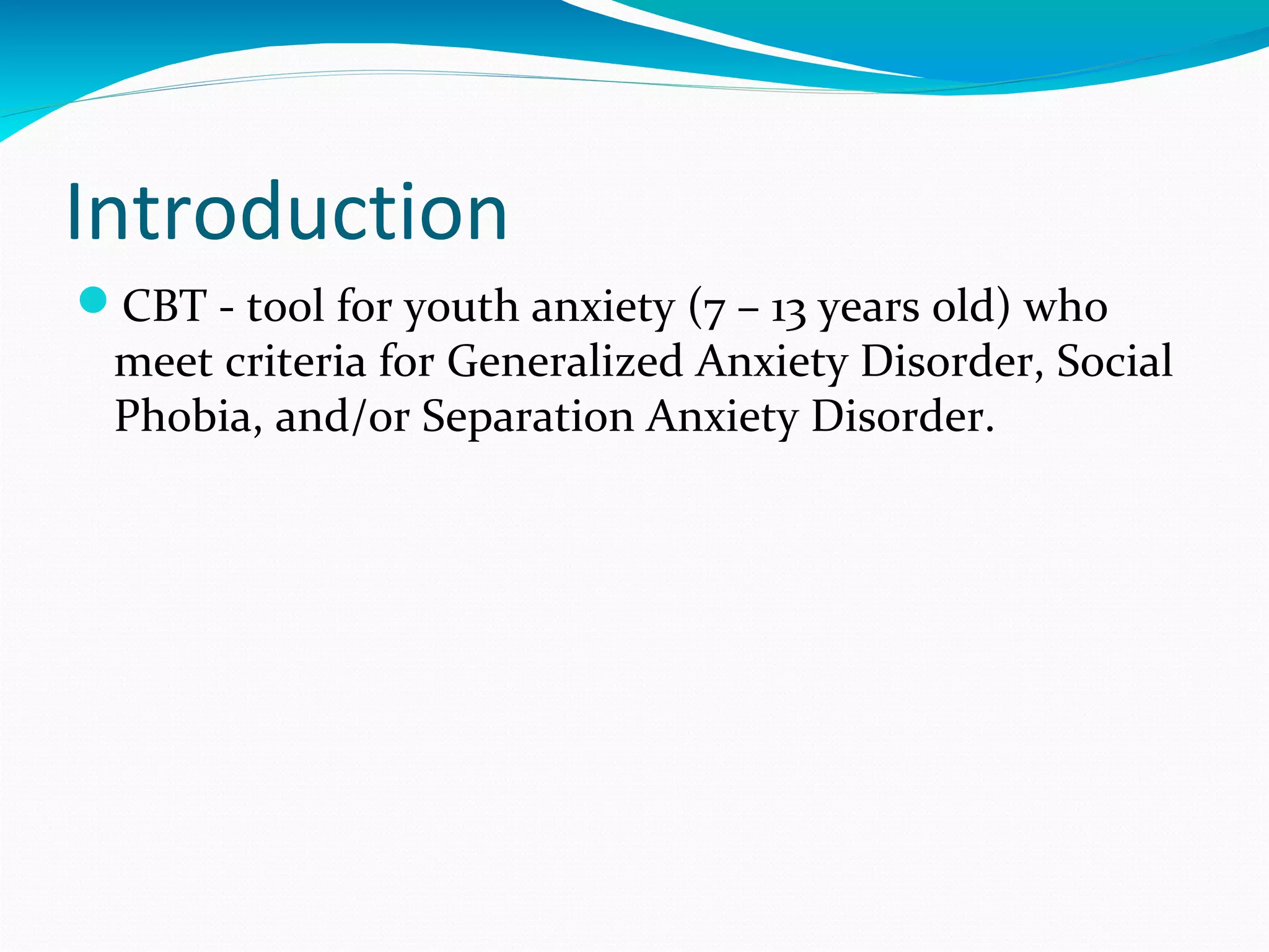 CBT and Play Therapy for Childhood Anxiety | PPT