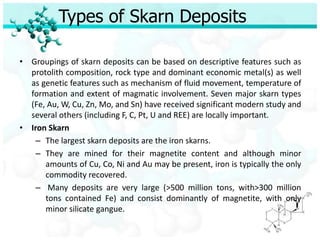 skarn deposits and their mode of formation | PPTX