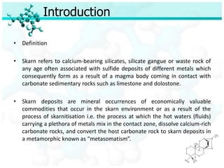 skarn deposits and their mode of formation | PPTX