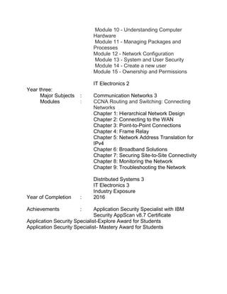 CURRICULUM VITAE of Neo Dlamini recent copy PDF | PDF | IT and Internet ...
