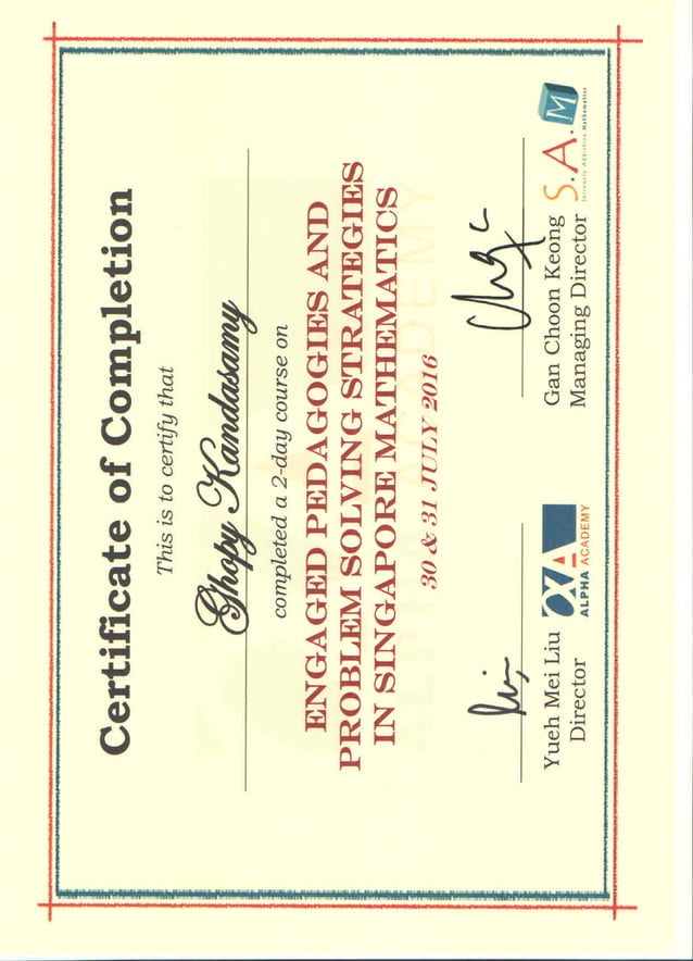 SAM training Certificate | PDF