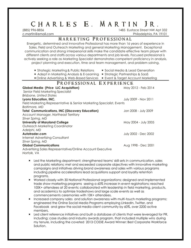 Charles Martin SAMPLE Resume | PDF