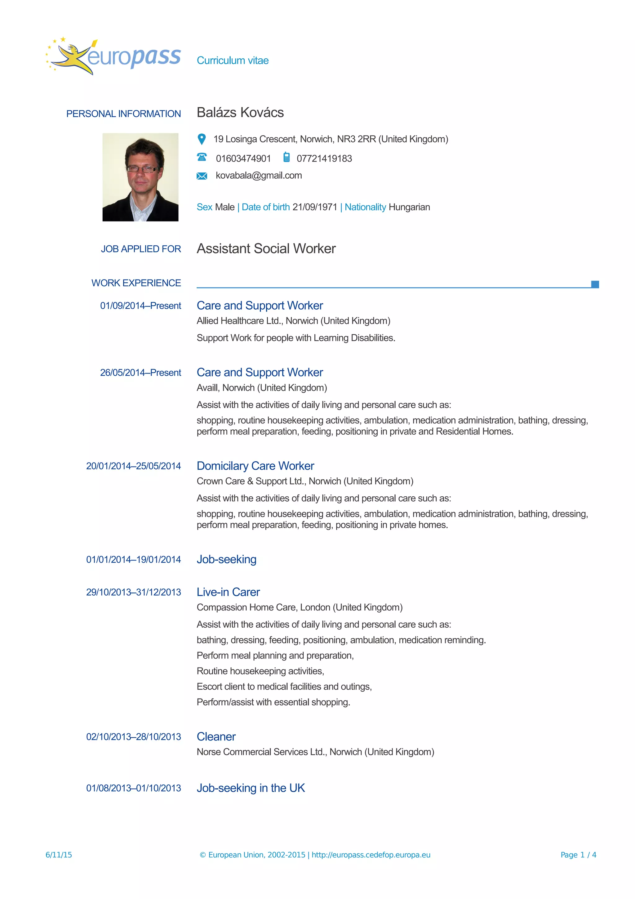 CV-Europass-20151106-Kovács-EN | PDF
