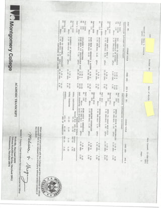 montgomery college transcript without id info1 | PDF