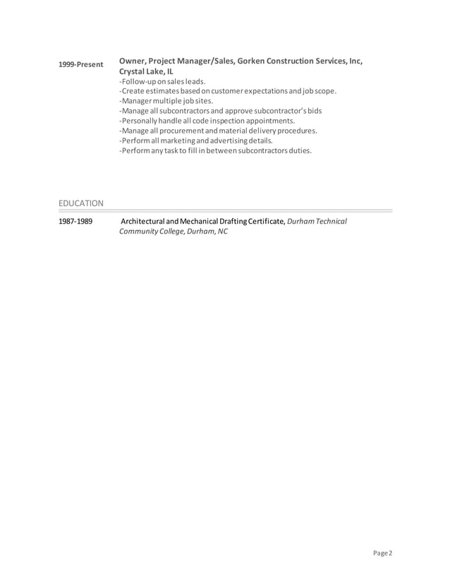 Marcus resume | DOCX | Construction Industry | Industries