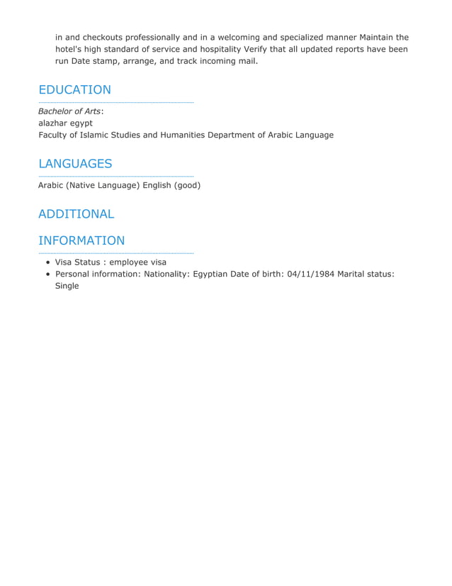 Doaa Samy Omr Elkeblawy Resume 1 | PDF | Sales | Business