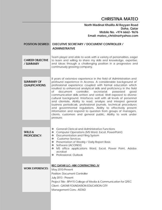 CHRISTINA MATEO-Curriculum Vitae | PDF