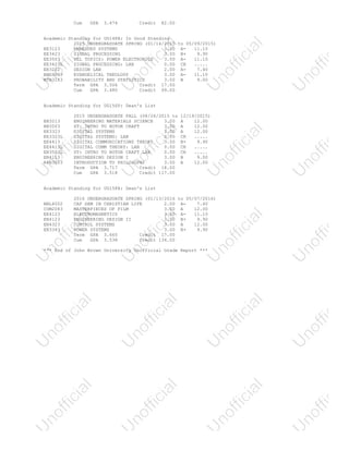 Unofficial transcript | PDF