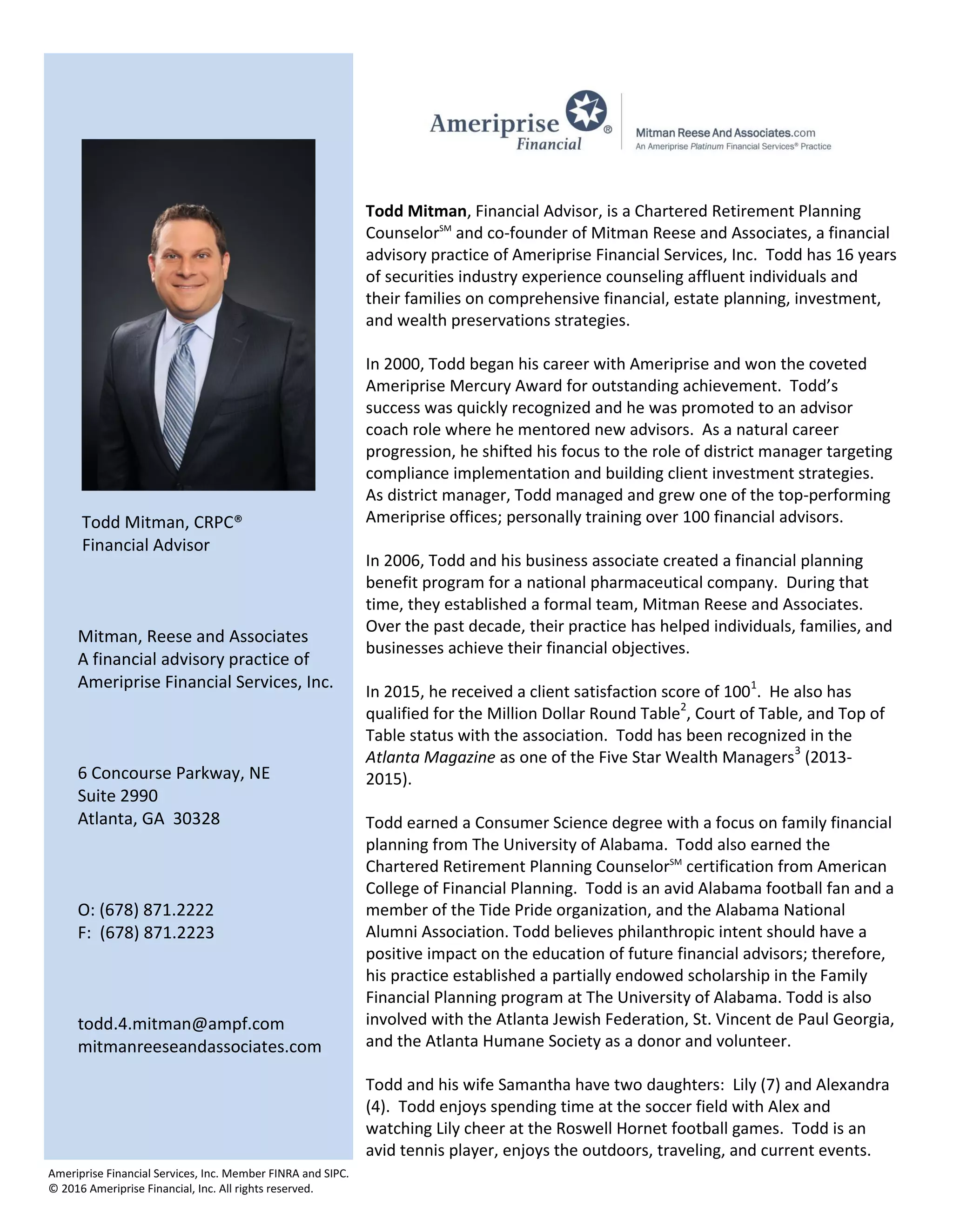 Todd Mitman Biography | PDF