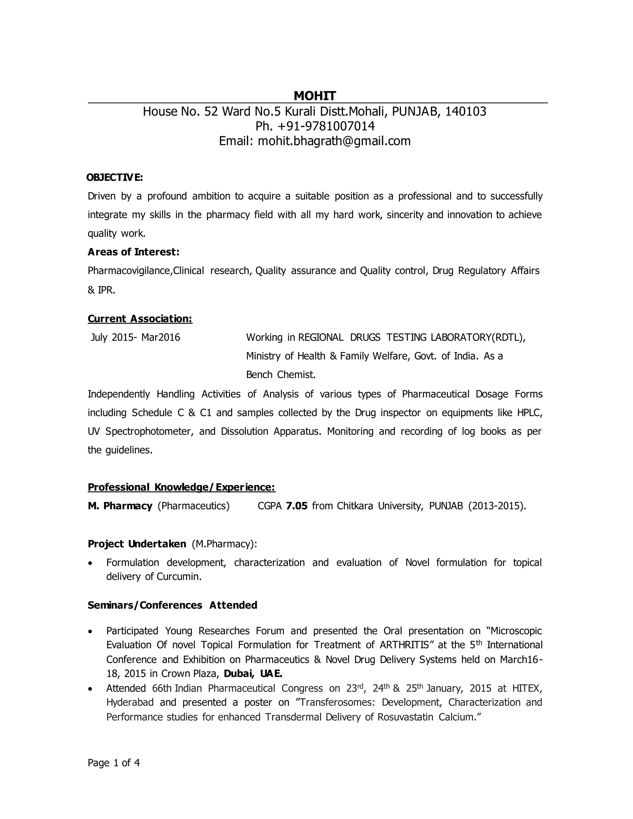 mohit cv | PDF