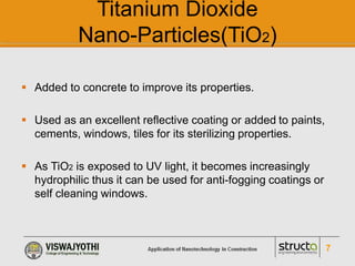 Application of nano-technology in construction | PPTX