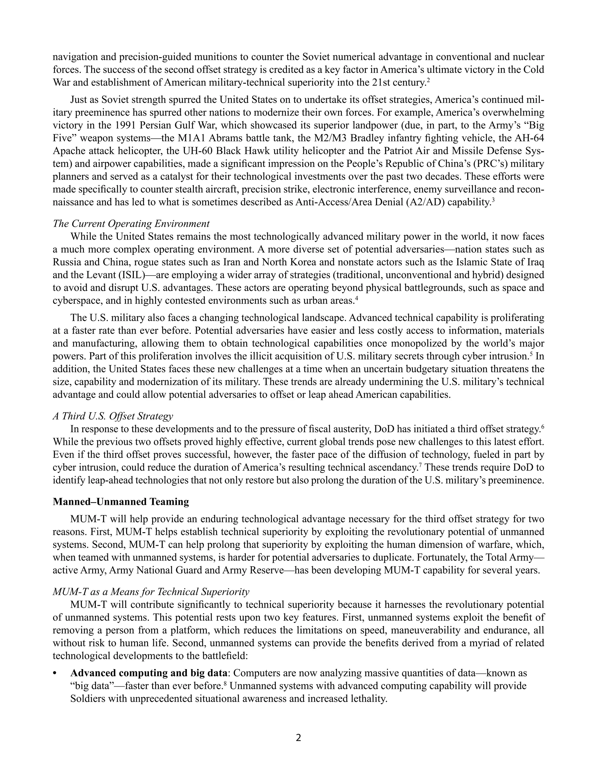 Manned–Unmanned Teaming and the U.S. Army | PDF