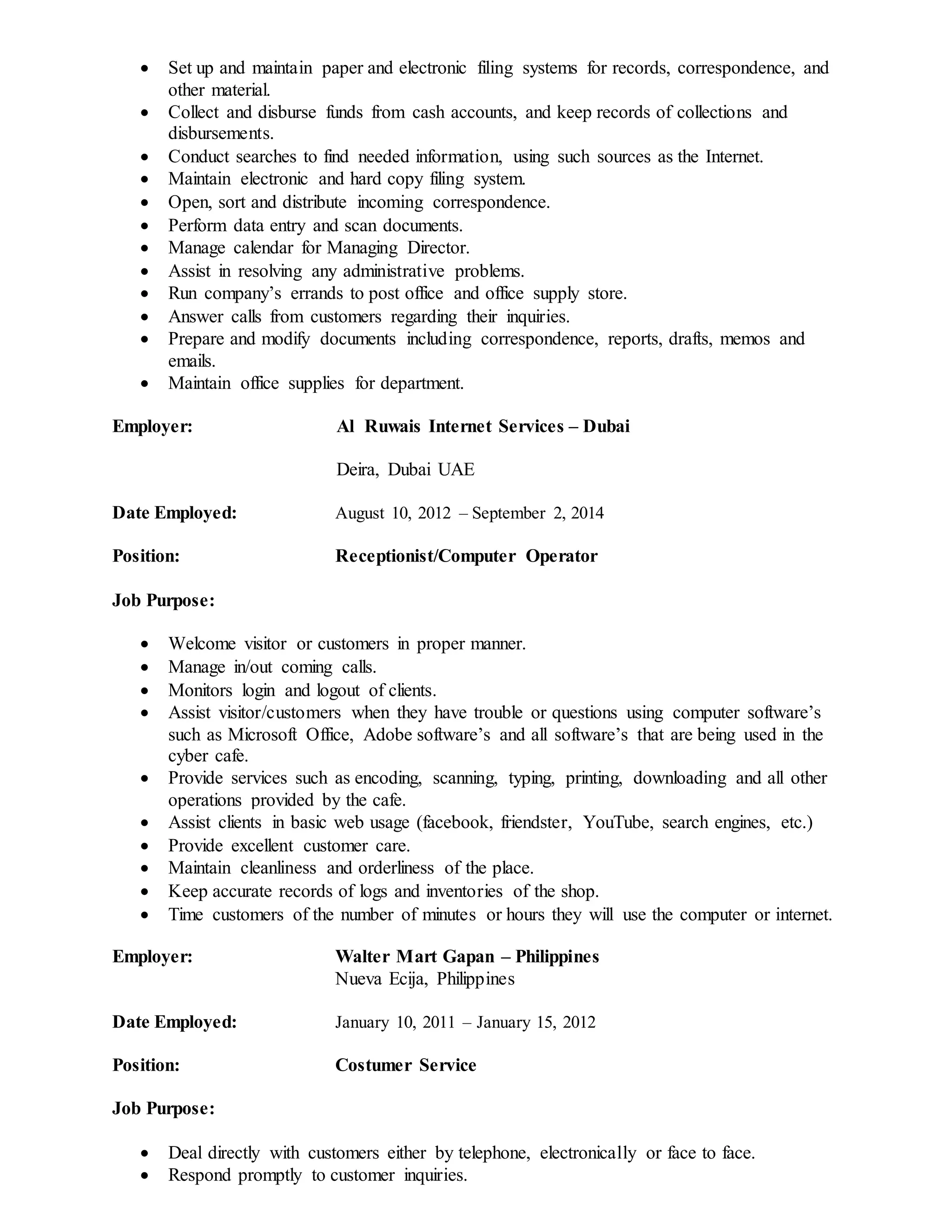 Mary Ann Cv | DOCX | Business Accounting & Finance | Business