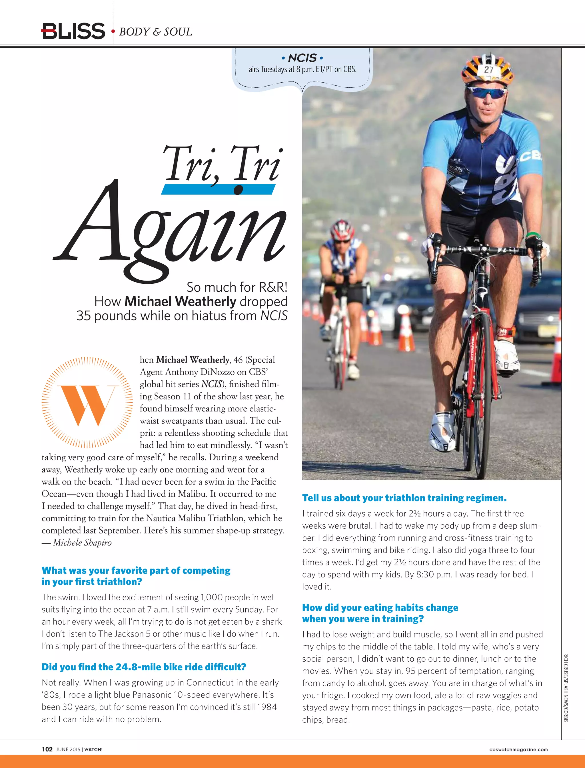 CBS WATCH - Michael Weatherly Triathalon - May 2015 | PDF