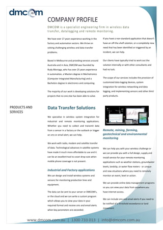 DMCOM_capability statement_v1 | PDF | Computer Networking | Computing