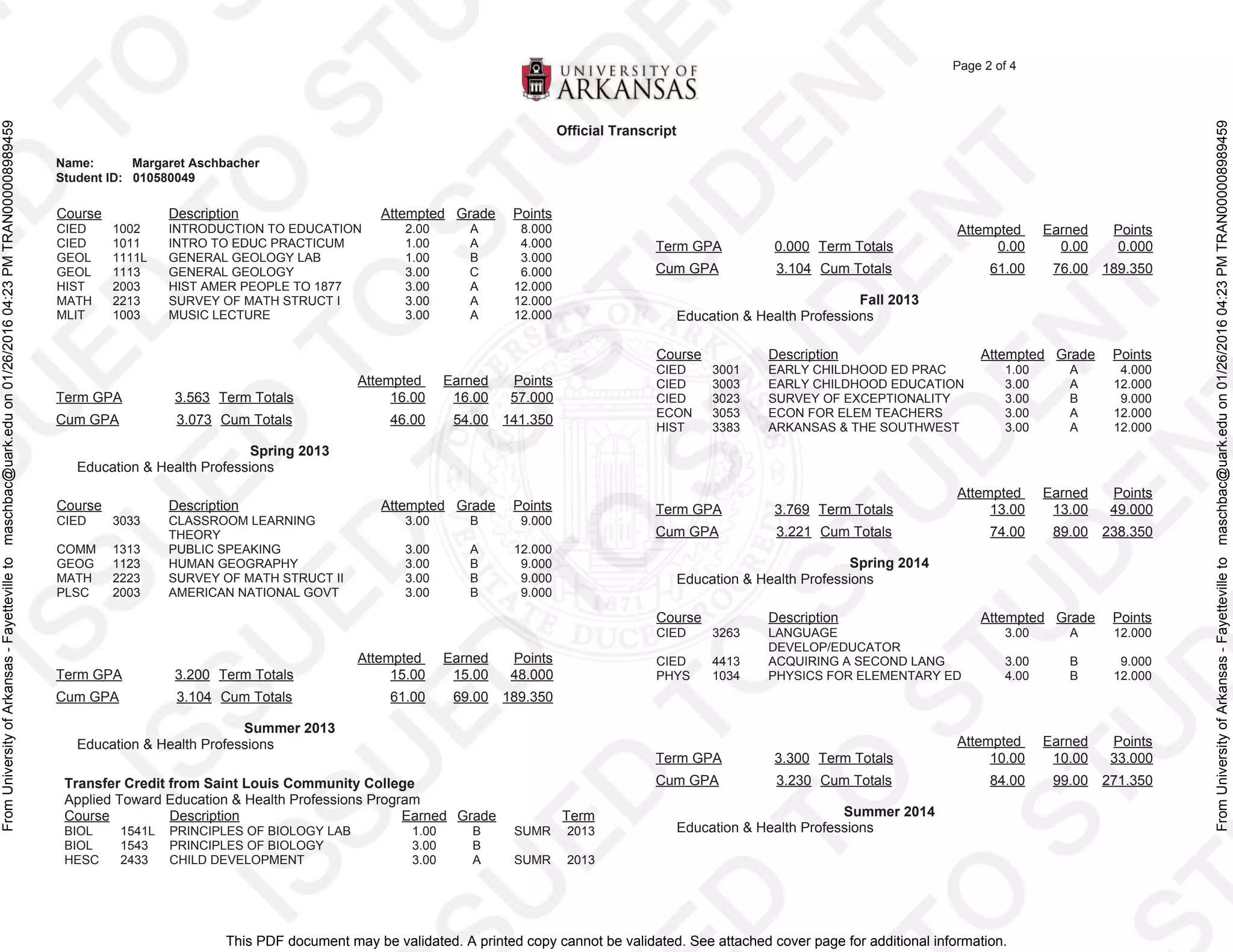 Transcript | PDF | Undergraduate Education | College Education