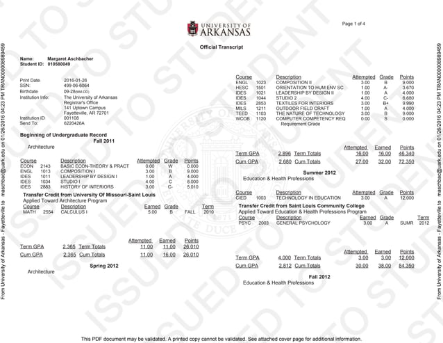 Transcript | PDF | Undergraduate Education | College Education