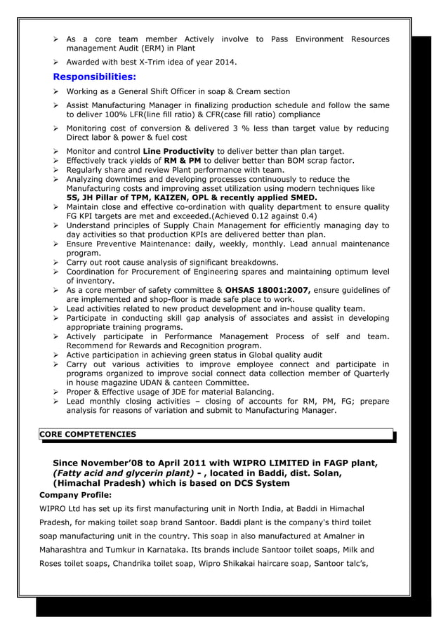 sunil1CV | DOC | Manufacturing Industry | Industries