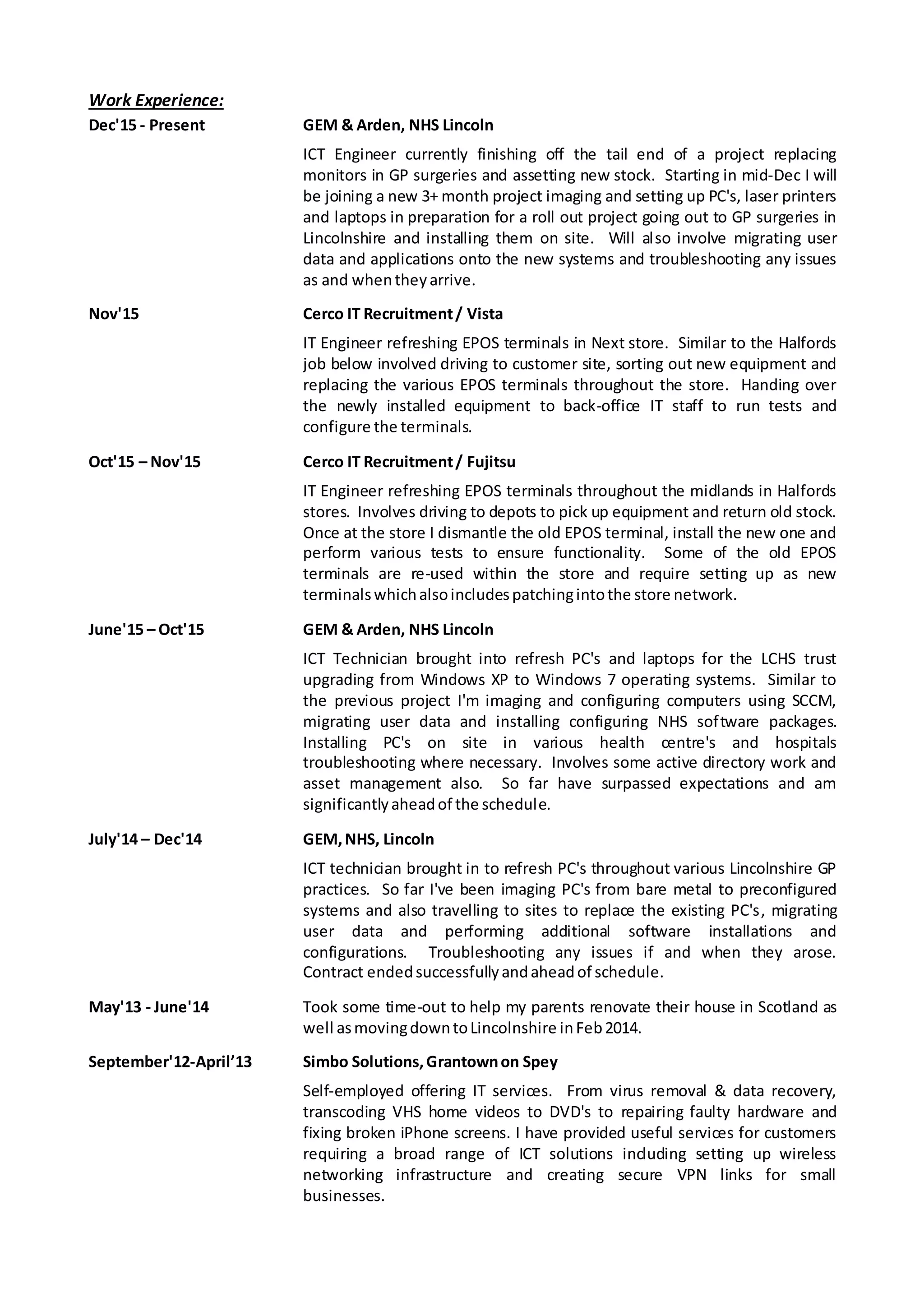 MyCV | DOCX | IT and Internet Support | Internet