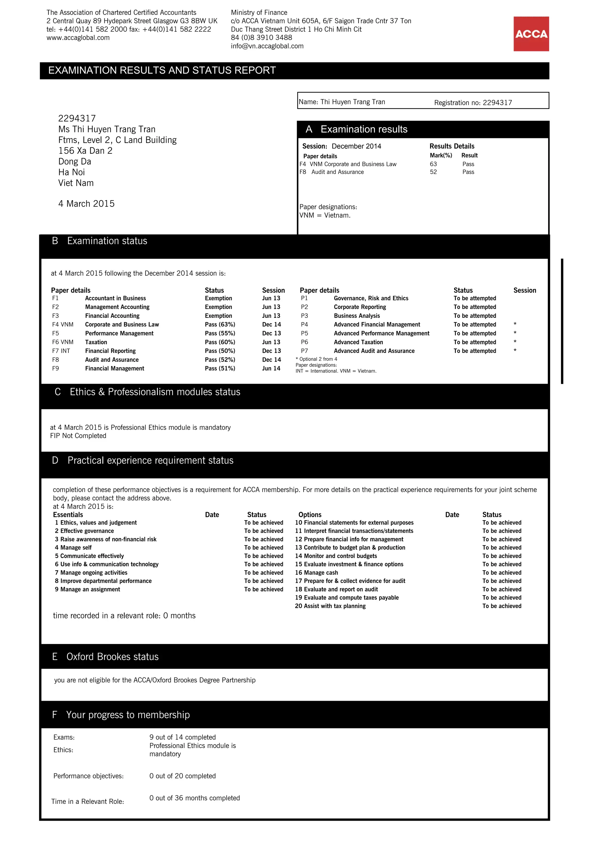 4. ACCA status report_Mar2015 | PDF