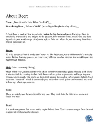 Beer Knowledge Workbook - w Pio Edits | DOCX