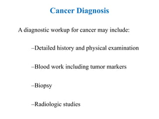 Cancer Diagnosis, Staging & Goals of Therapy | PPT